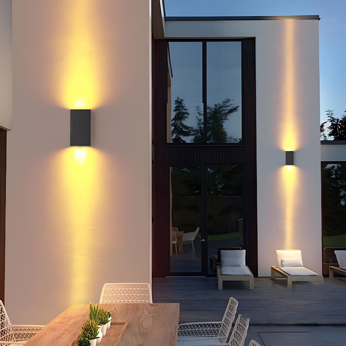 Waterproof Modern Rectangular Up&Down LED Outdoor Wall Washer Lights Wall Sconce Lamp Beam Light ...