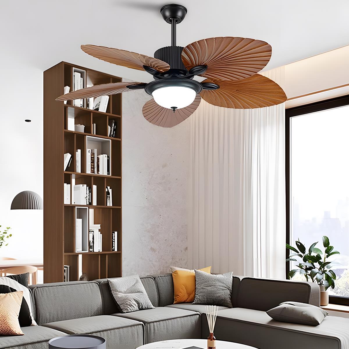 20.47 '' Variable Frequency Conversion 5-Leaf Palm Leaf Ceiling Fan ...