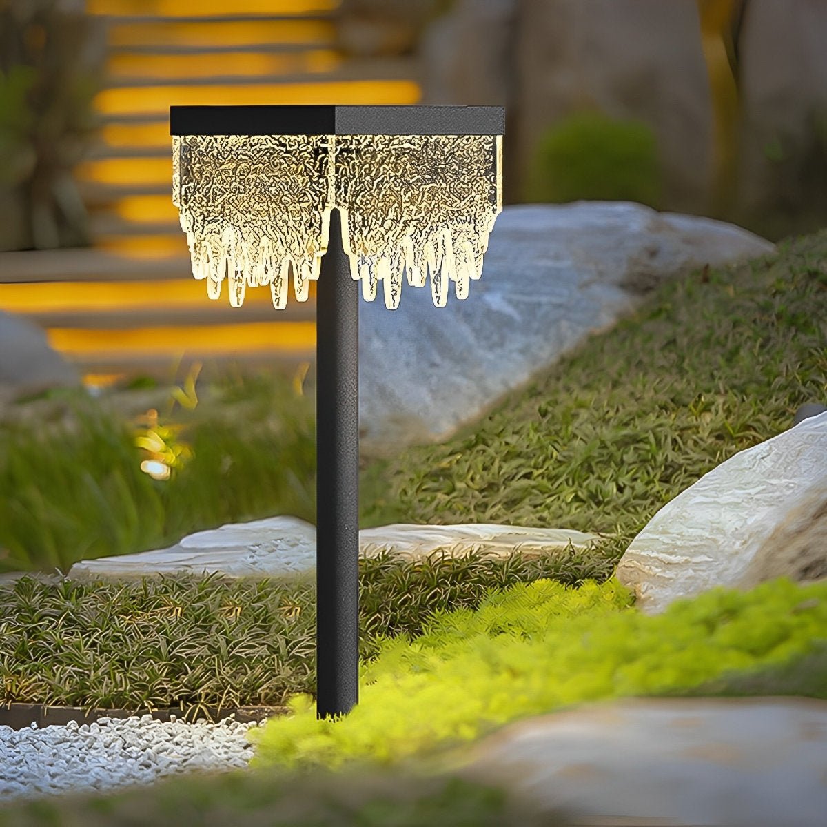 Glacier Square Waterproof Solar Powerd Outdoor Lawn Landscape Light ...
