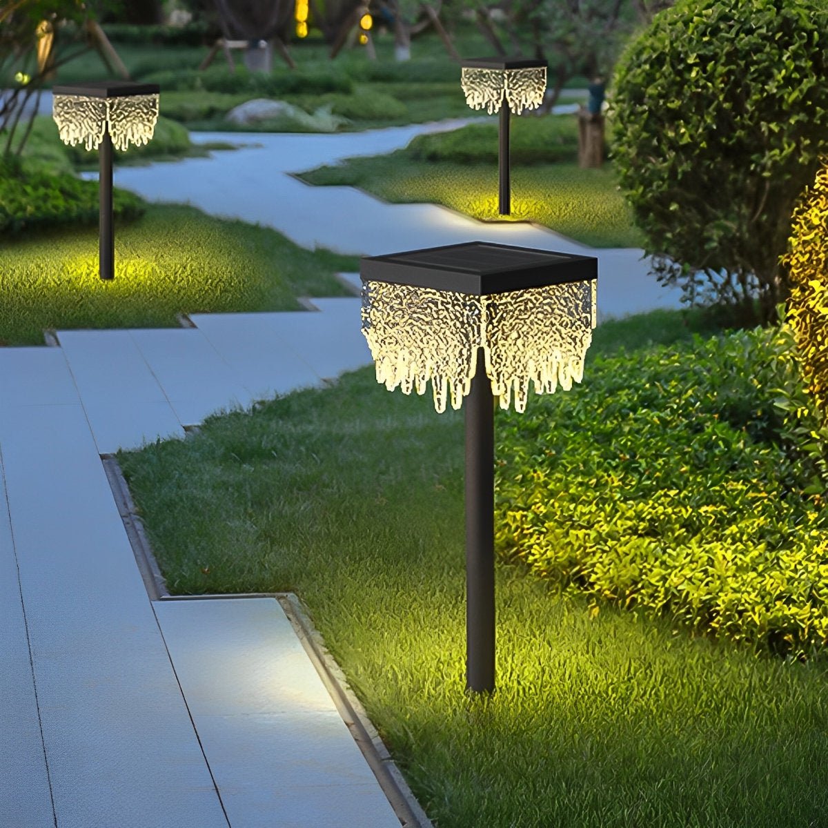 Glacier Square Waterproof Solar Powerd Outdoor Lawn Landscape Light ...