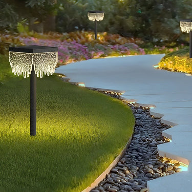 Glacier Square Waterproof Solar Powerd Outdoor Lawn Landscape Light ...