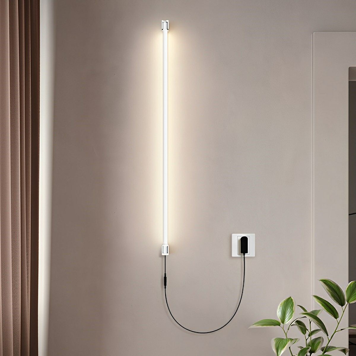 360° Rotatable Modern Minimalist Plug-in LED Long Strip Lights Wall ...