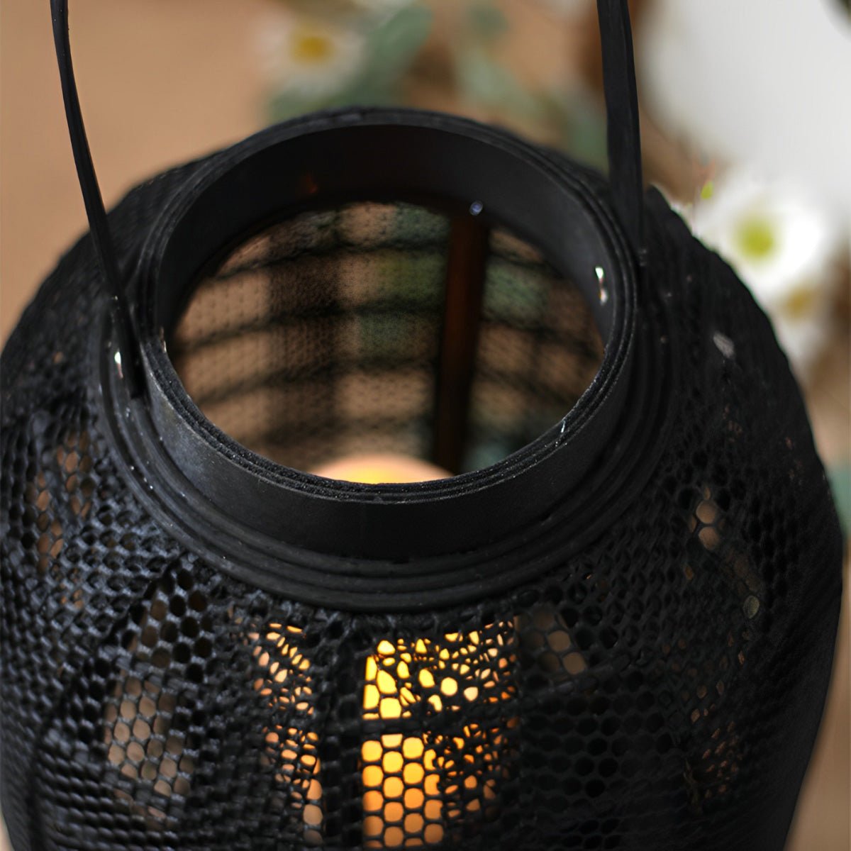 Mid Century Black Handmade Wood LED Candle Lantern Floor Lamp Decorate ...