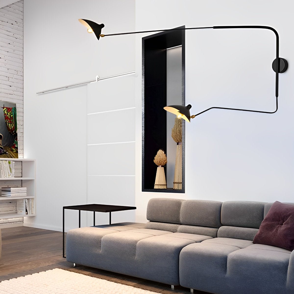 Creative Adjustable Iron Industrial Swing Arm Wall Lamp Wall Sconce ...