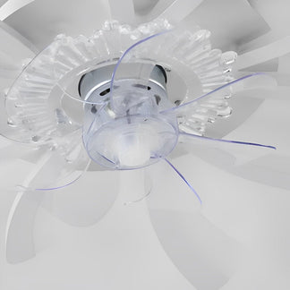 Creative Flower Three Step Dimming LED Ceiling Fan Lights for Living ...