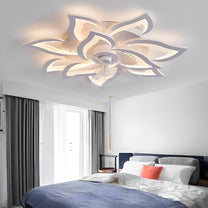 Creative Flower Three Step Dimming LED Ceiling Fan Lights for Living ...