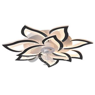 Creative Flower Three Step Dimming LED Ceiling Fan Lights for Living ...