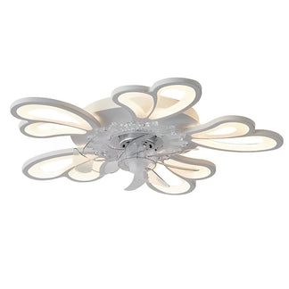 Creative Flower Three Step Dimming LED Ceiling Fan Lights for Living ...