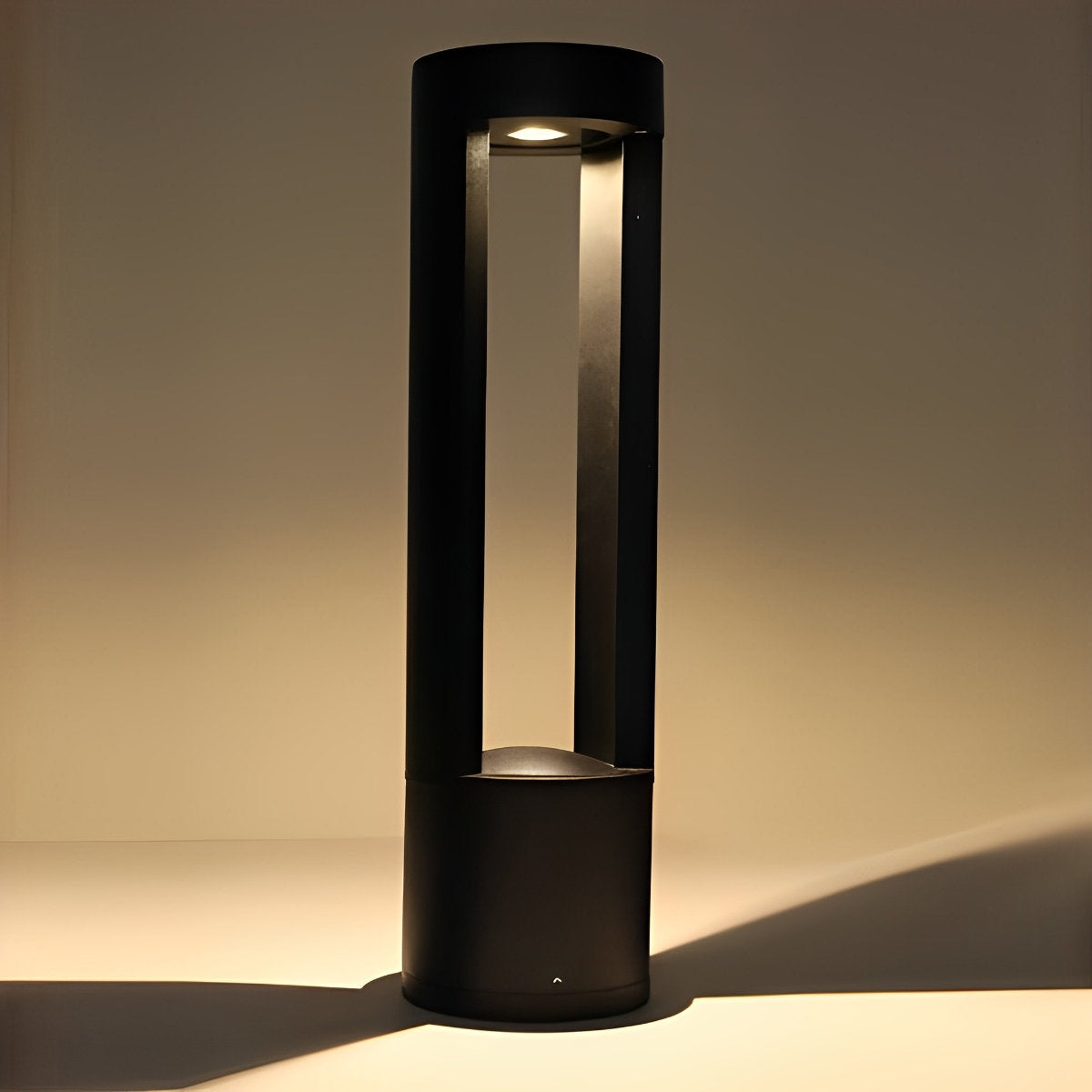 Waterproof Modern Hollow Cylinder Black LED Lamp Post Lights Column ...