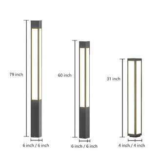 Rectangular Waterproof LED Outdoor Post Lights Column Light Pole Lamp Path Pathway Lights Patio ...