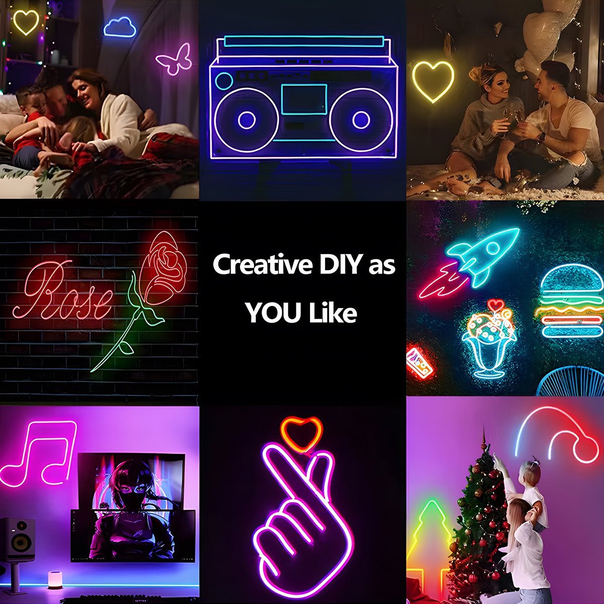 DIY RGB Recessed Atmosphere Streamer Flexible LED Light Strip Music ...