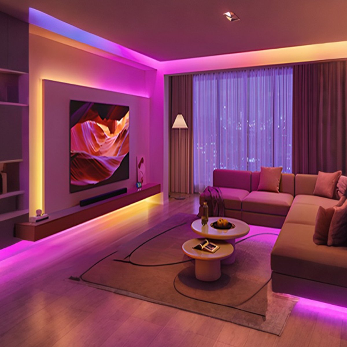 DIY RGB Recessed Atmosphere Streamer Flexible LED Light Strip Music ...