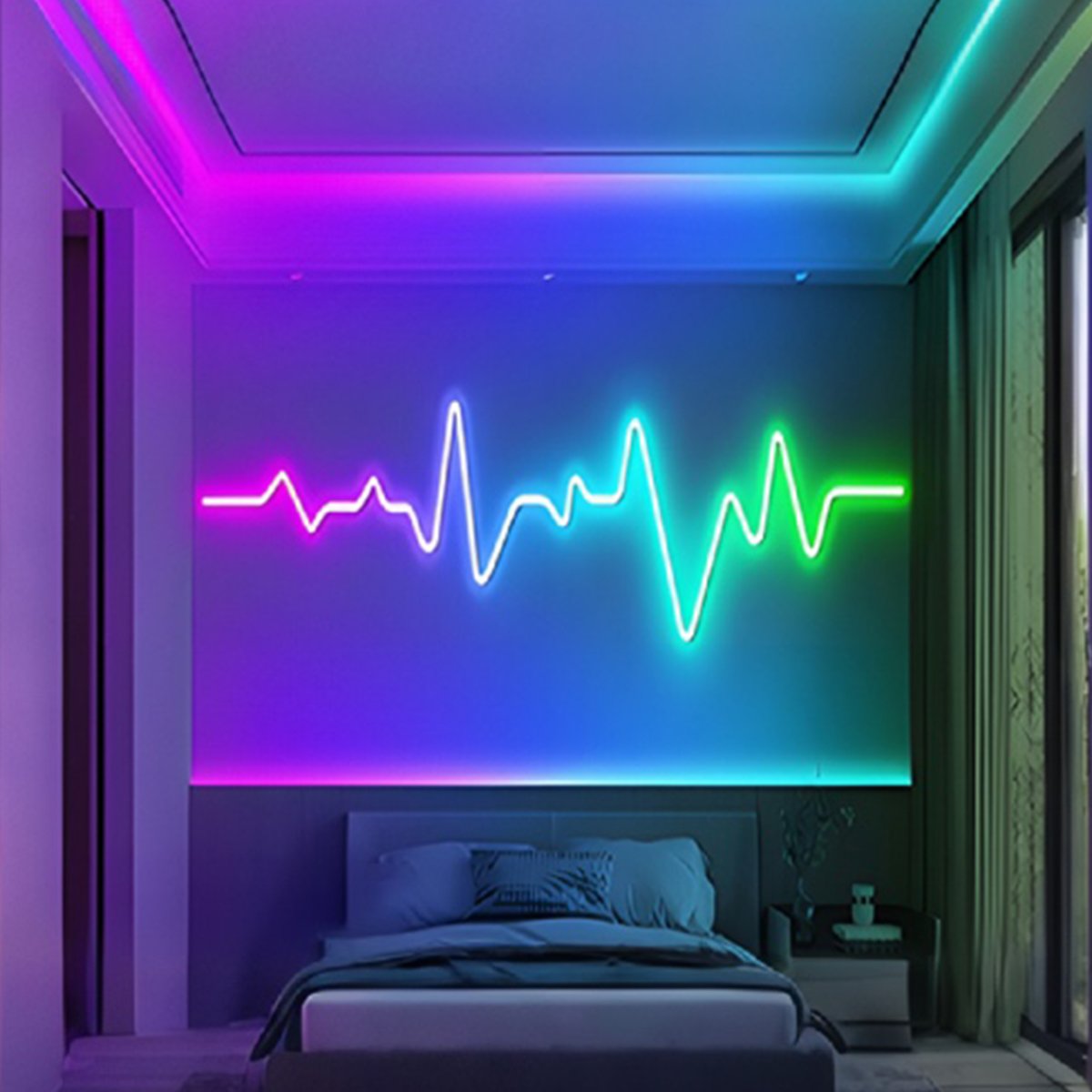 DIY RGB Recessed Atmosphere Streamer Flexible LED Light Strip Music ...