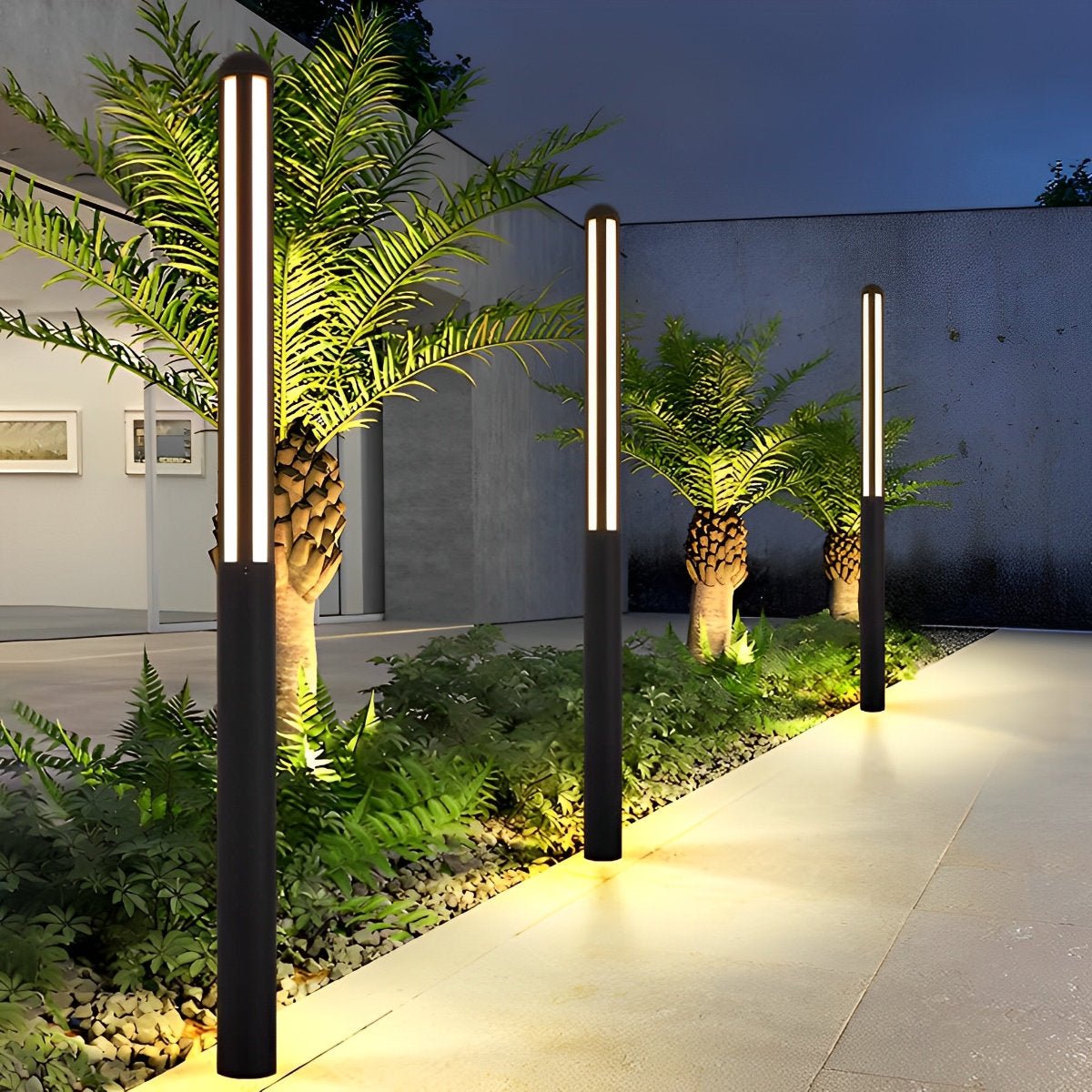Elegance Minimalist Waterproof LED Black Modern Outdoor Pole Lights Street Lighting Pillar Lamp ...