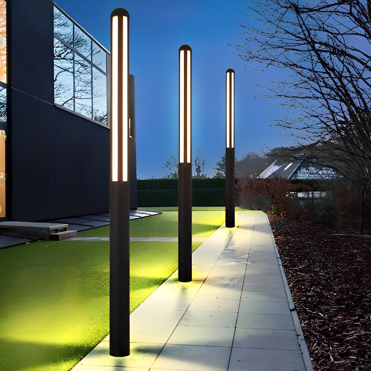 Elegance Minimalist Waterproof LED Black Modern Outdoor Pole Lights Street Lighting Pillar Lamp ...