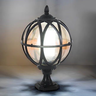 Farmhouse Retro Round Ball Globe Waterproof Outdoor Fence Post Lights ...
