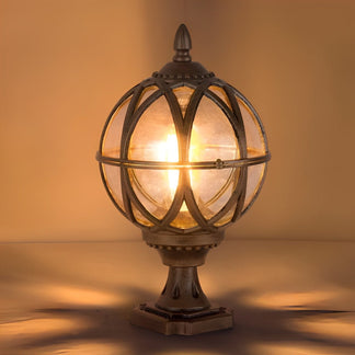 Farmhouse Retro Round Ball Globe Waterproof Outdoor Fence Post Lights ...