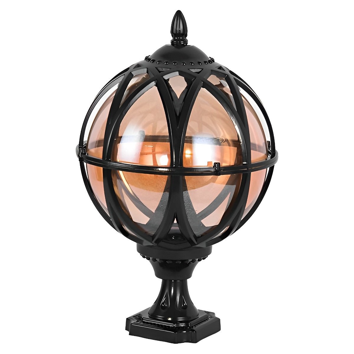 Farmhouse Retro Round Ball Globe Waterproof Outdoor Fence Post Lights ...