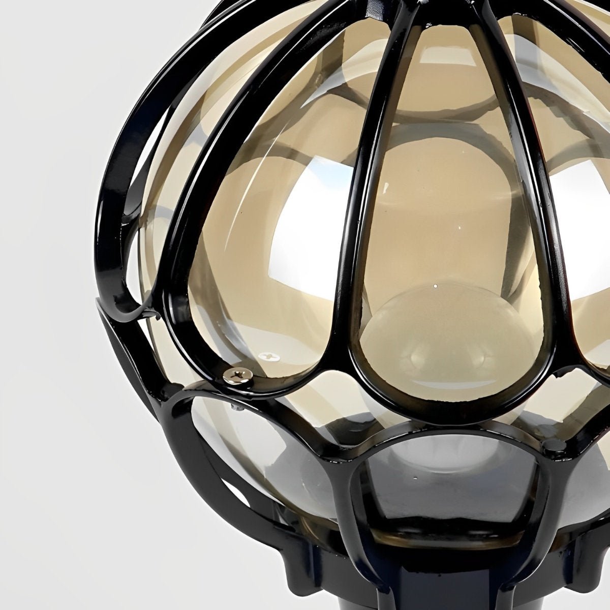 Vintage Glass Aluminum Round Ball Waterproof LED Outdoor Fence Post ...