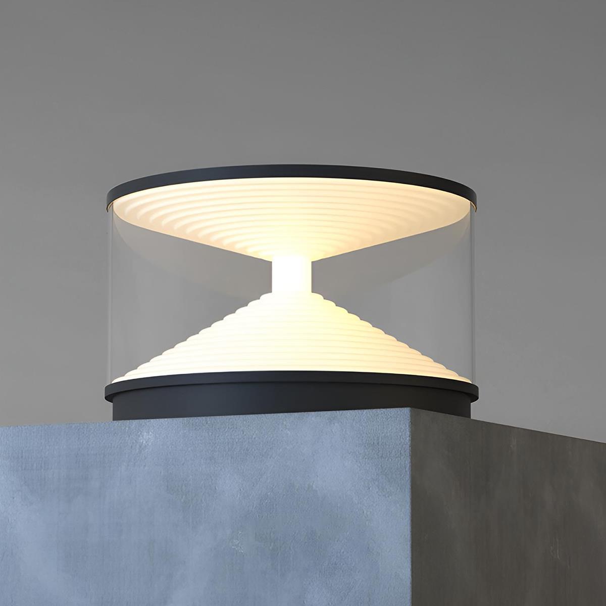 Modern Creative Gray Waterproof Solar Hourglass Funnel Outdoor Post ...