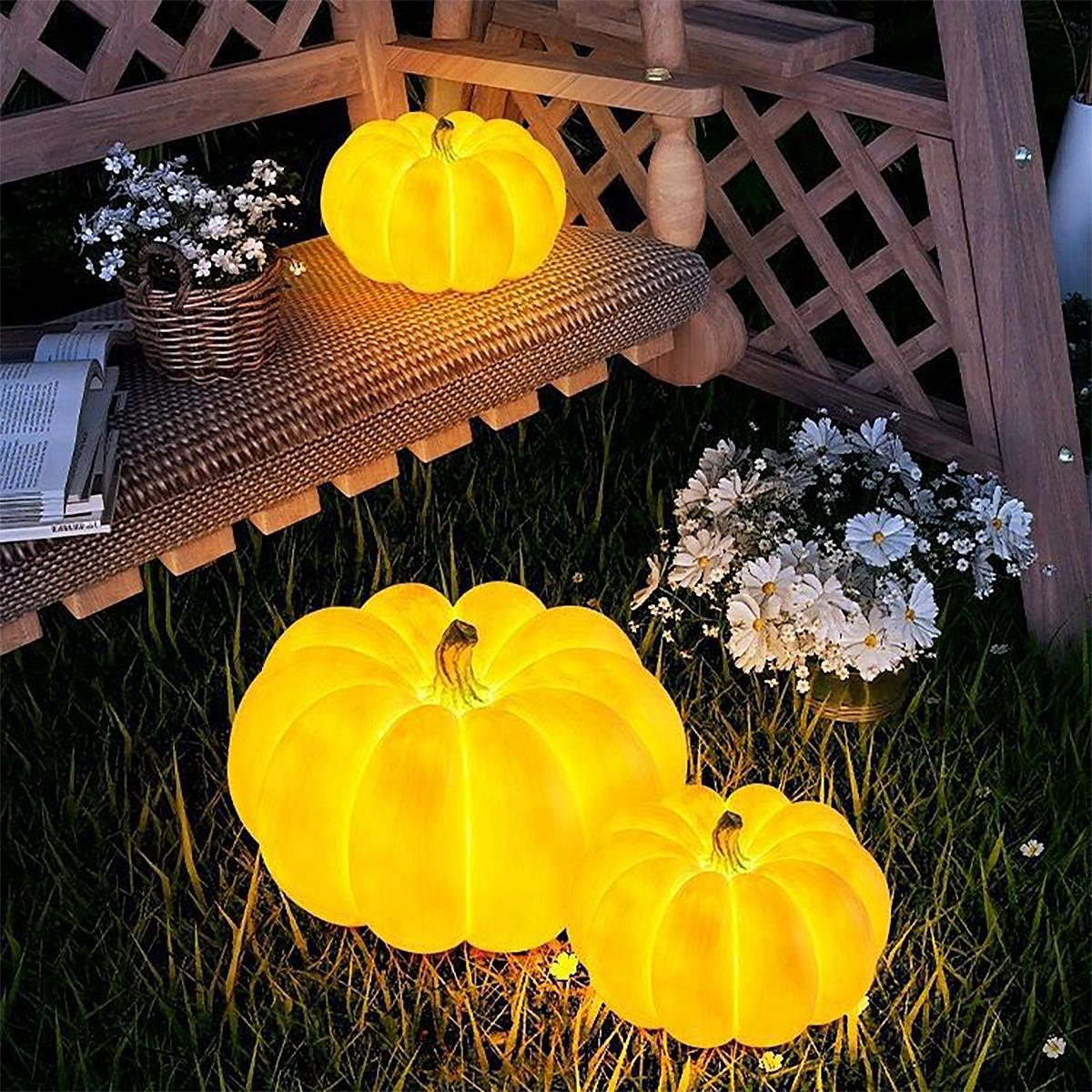 Halloween Waterproof Solar LED Pumpkin Lantern Outdoor Landscape ...