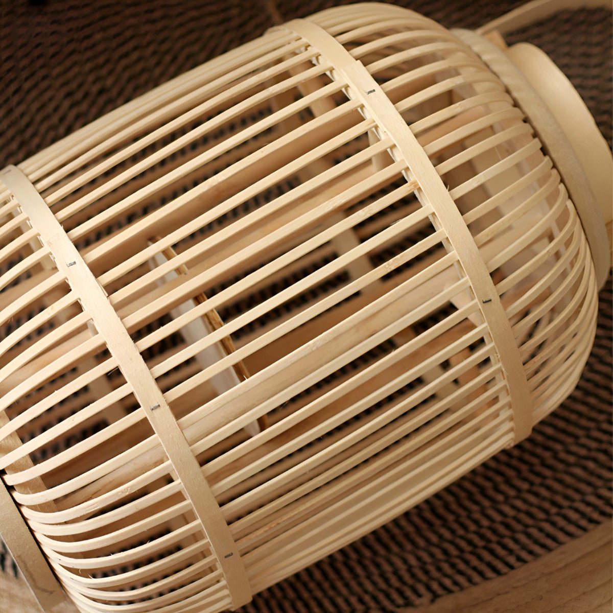 Modern Farmhouse Handmade Bamboo Weaving LED Candle Lantern Floor Lamp ...