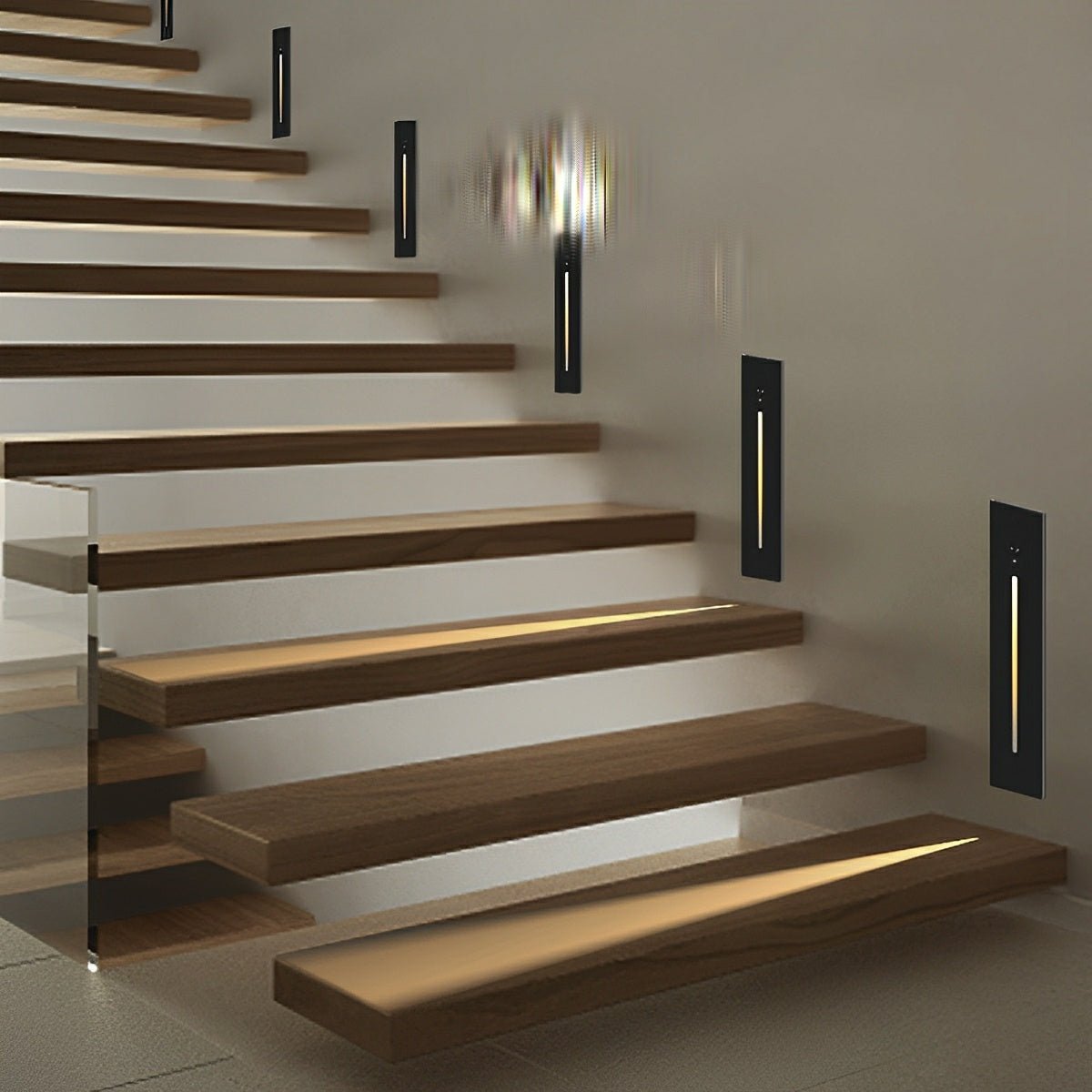 Indoor Minimalist Motion Sensor LED Recessed Stairway Wall Lights ...