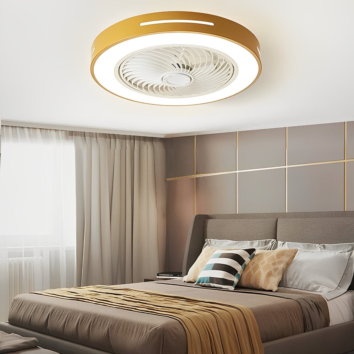 Nordic Inverter Bladeless Ceiling Fans Light Ultra-thin Wind-guiding ...