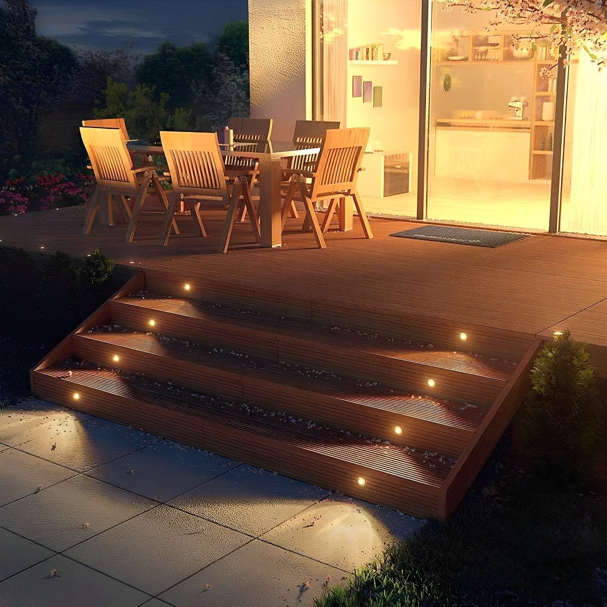 LED Deck Stair Lights Outdoor Step Lights Recessed In-ground Lights ...