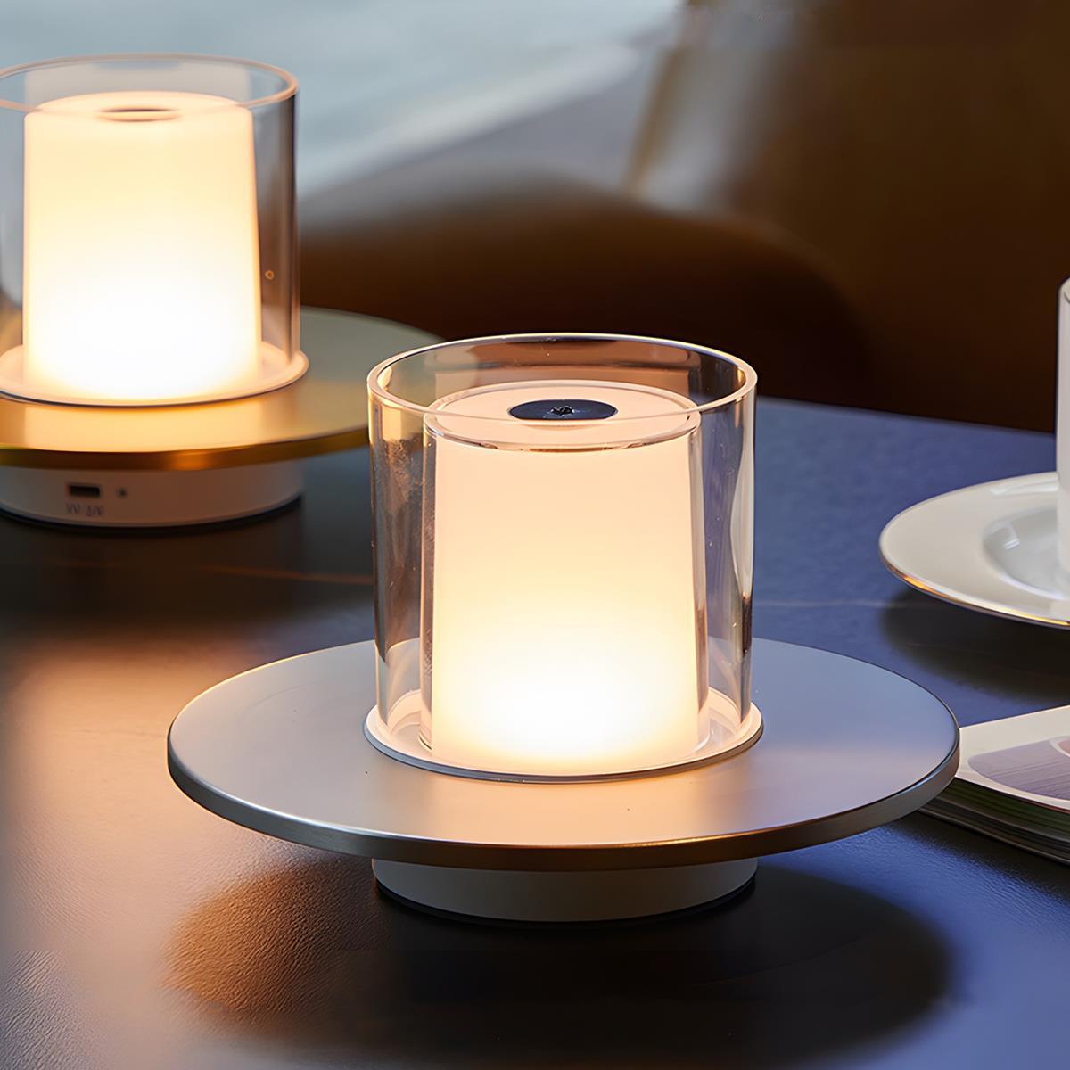 Creative LED Dimmable Touch Sensitive Rechargeable Table Lamp Night ...