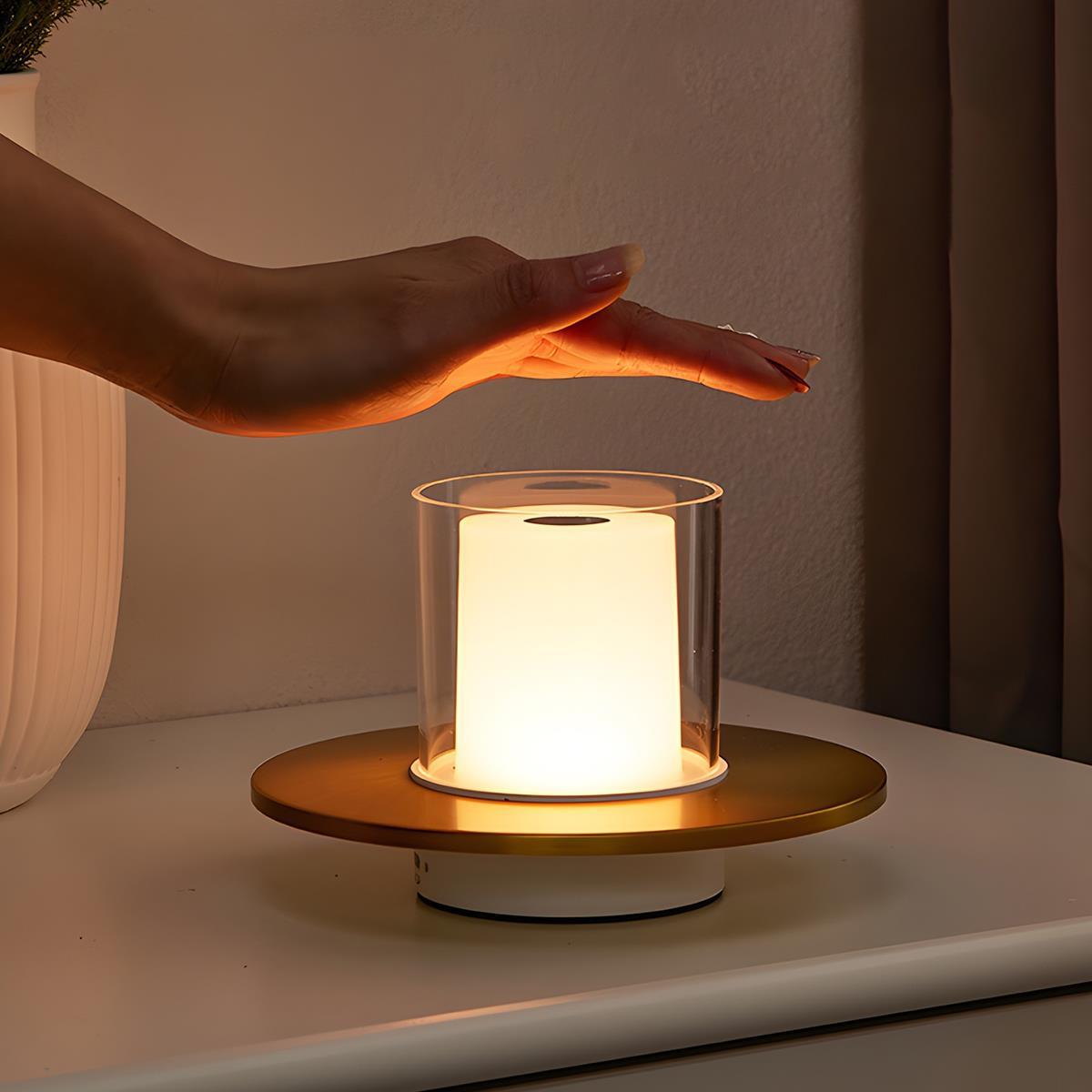 Creative LED Dimmable Touch Sensitive Rechargeable Table Lamp Night ...