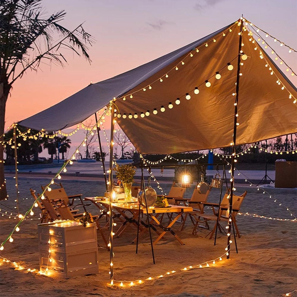 LED Solar Outdoor Ball Bubble Lights Tent Canopy String Lights Camping ...