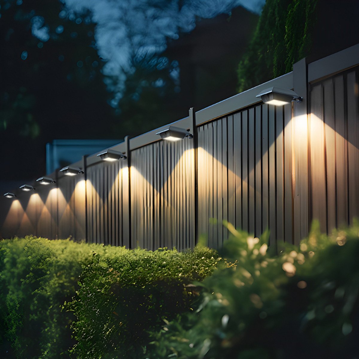 LED Square Waterproof Solar Outdoor Wall Lights Bright Fence Light Barn ...