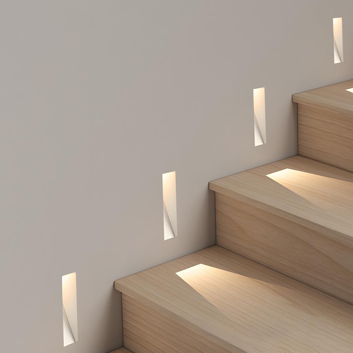 Minimalist Motion Sensor LED Recessed Wall Sconces Lighting Stairway ...