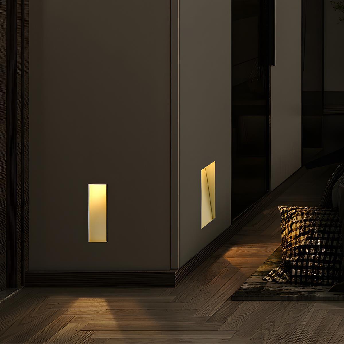 Minimalist Motion Sensor LED Recessed Wall Sconces Lighting Stairway ...