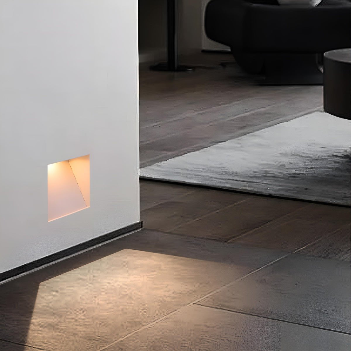 Minimalist Square LED Recessed Step Light Stairway Wall Light Baseboard ...