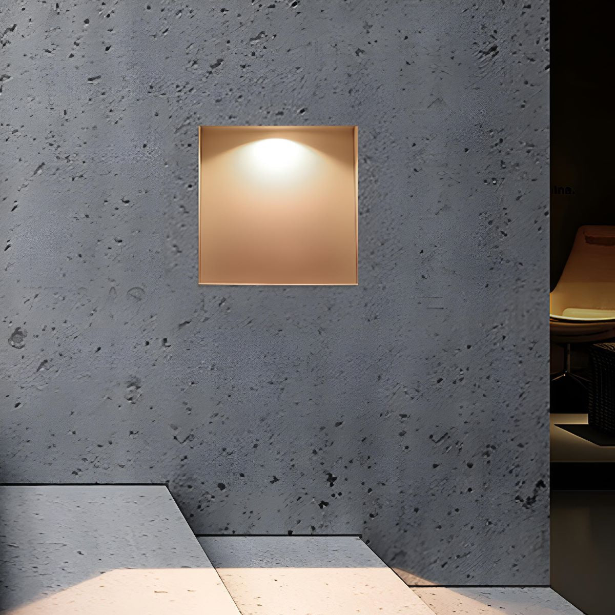 Minimalist Square LED Recessed Step Light Stairway Wall Light Baseboard ...