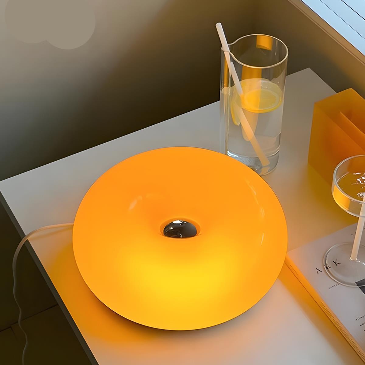 Modern Bauhaus Creative Glass Donut Doughnut LED Indoor Desk Table Lamp ...