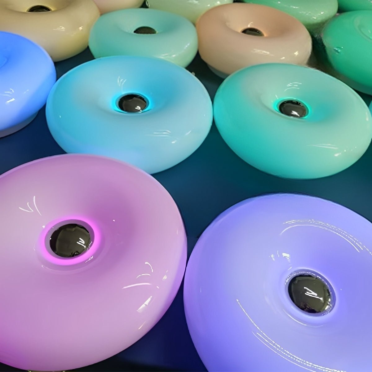 Modern Bauhaus Creative Glass Donut Doughnut LED Indoor Desk Table Lamp ...