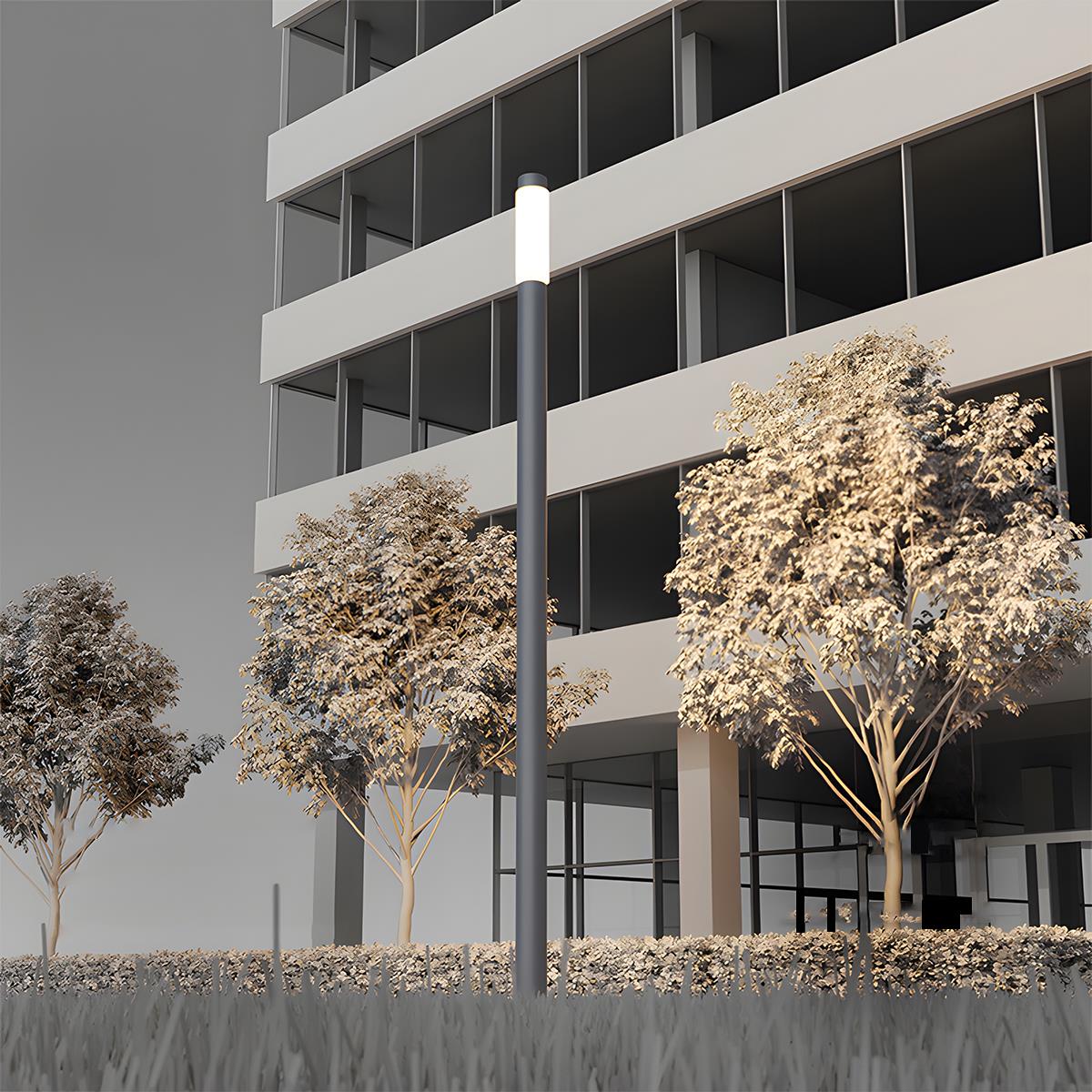 Modern Minimalist Black Cylinder LED Column Outdoor Post Lights – High ...