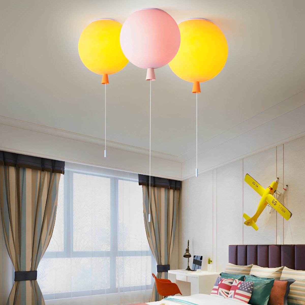 Creative Nordic Modern Colorful Balloon LED Ceiling Lighting Children ...