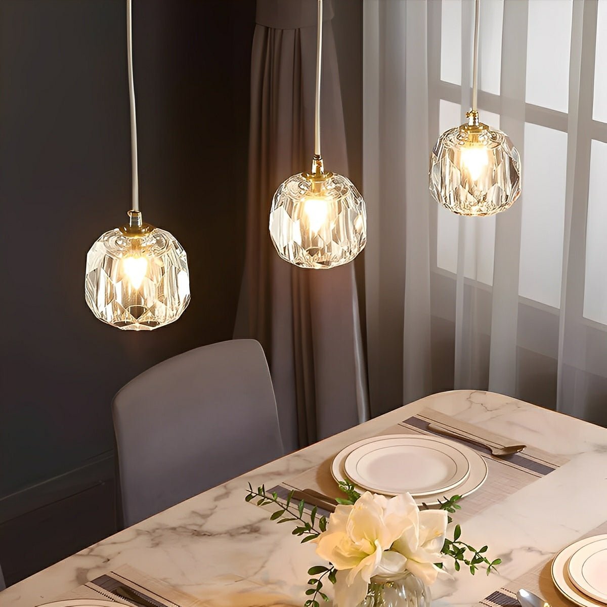 Modern Minimalist Luxury Brass Crystal Pendant Lights Ceiling Light For ...
