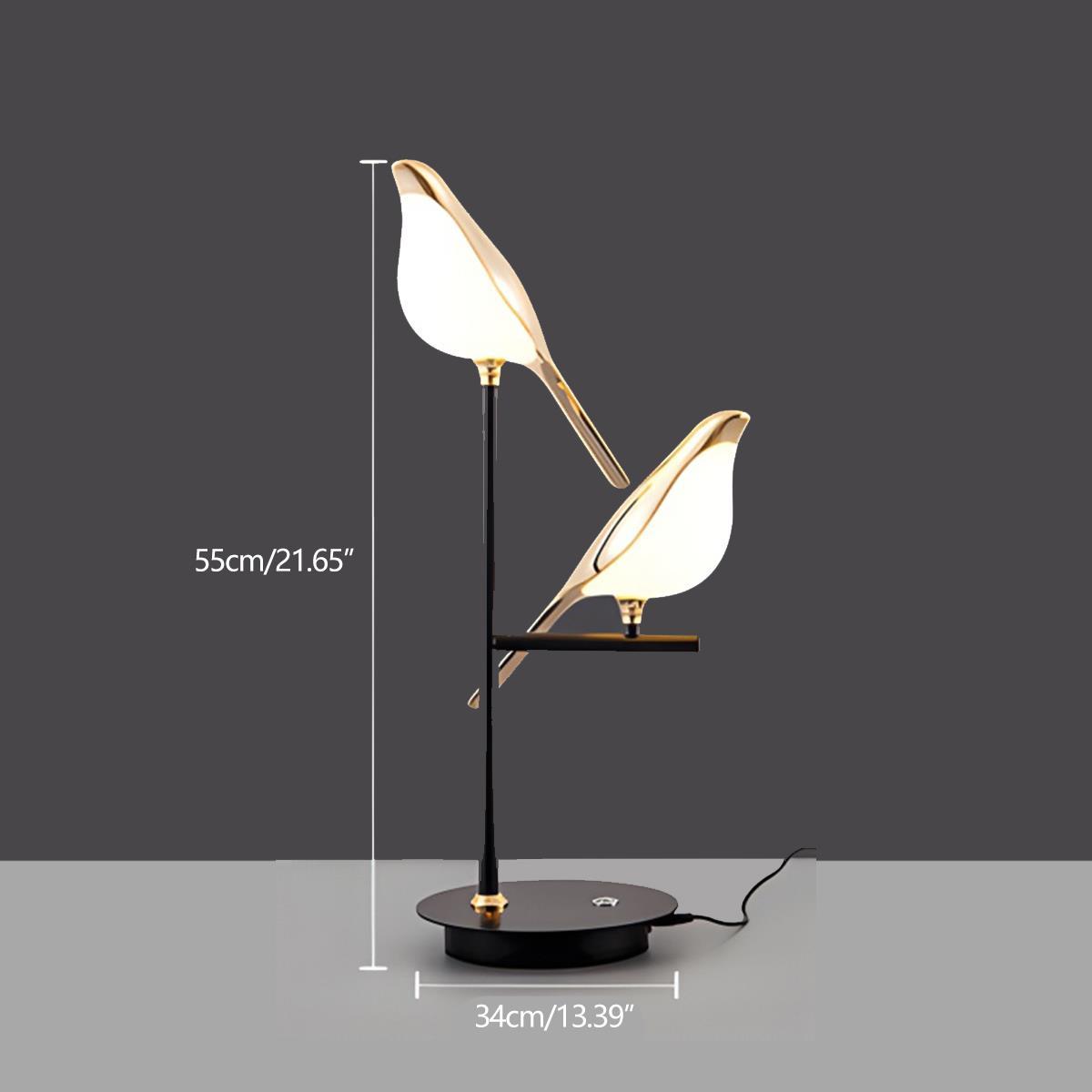 Modern Minimalist Creative Luxury Magpie Bird LED Indoor Desk Table Lamp