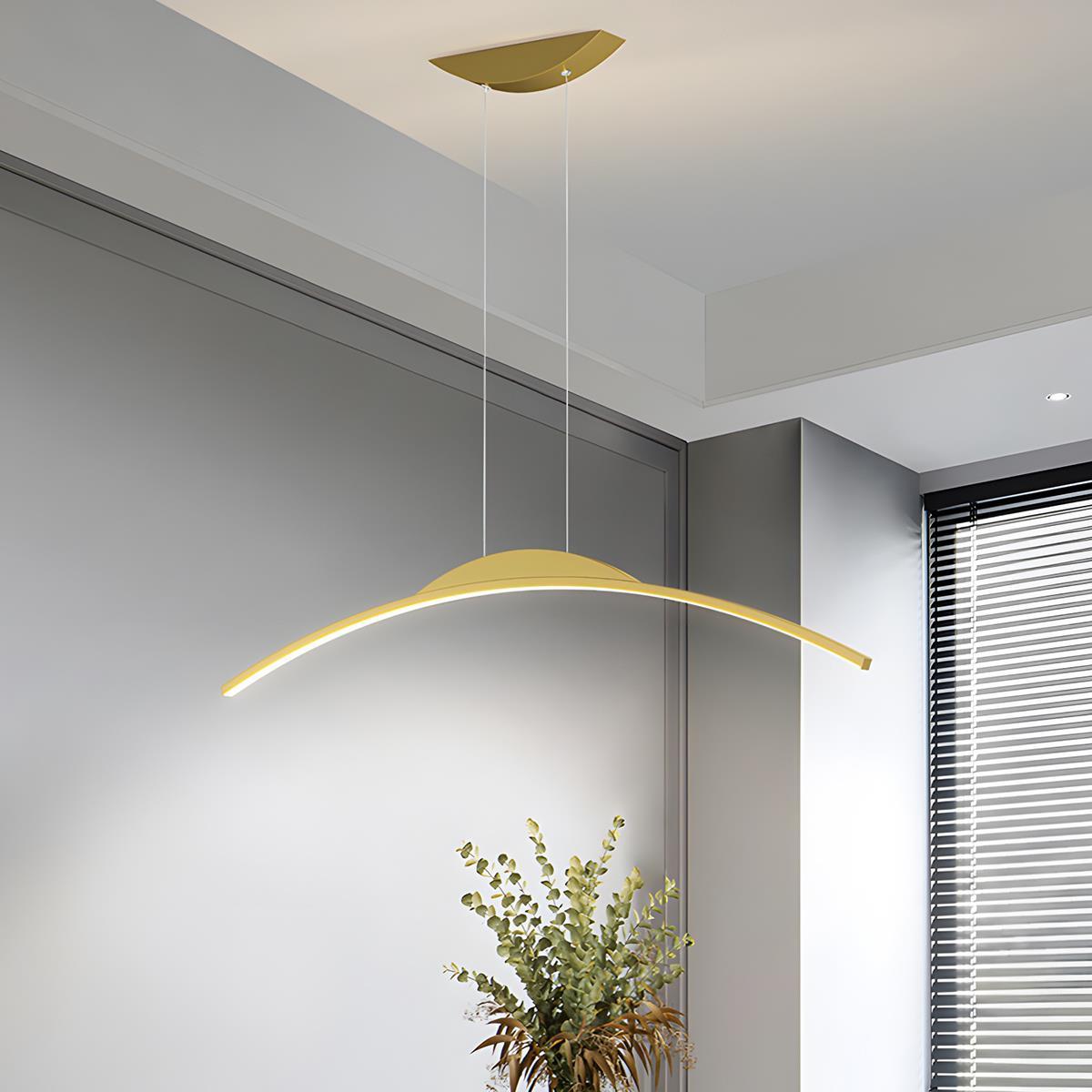 Modern Minimalist Arc Arch Long Strip Light LED Pendant Lights Hanging ...