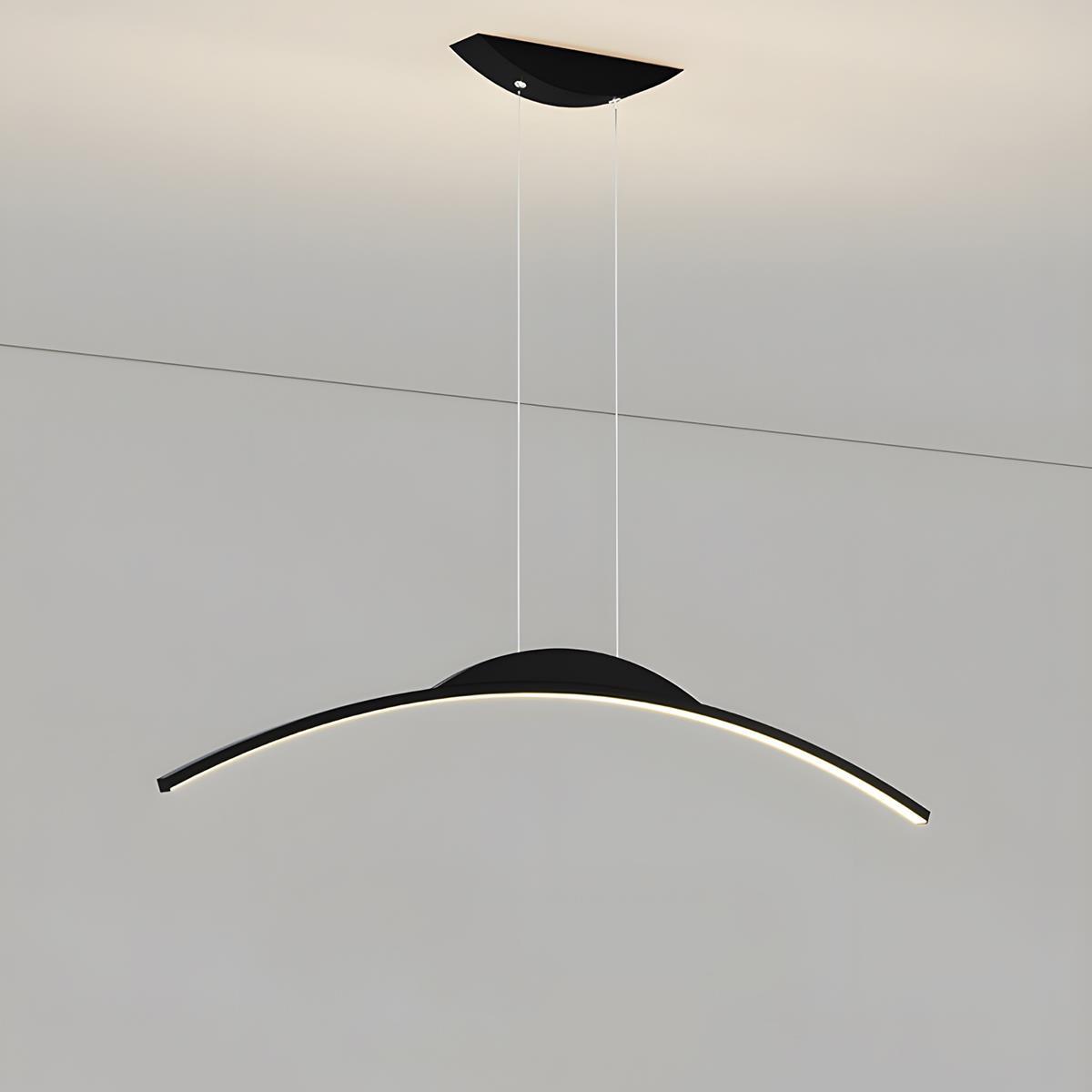 Modern Minimalist Arc Arch Long Strip Light LED Pendant Lights Hanging ...