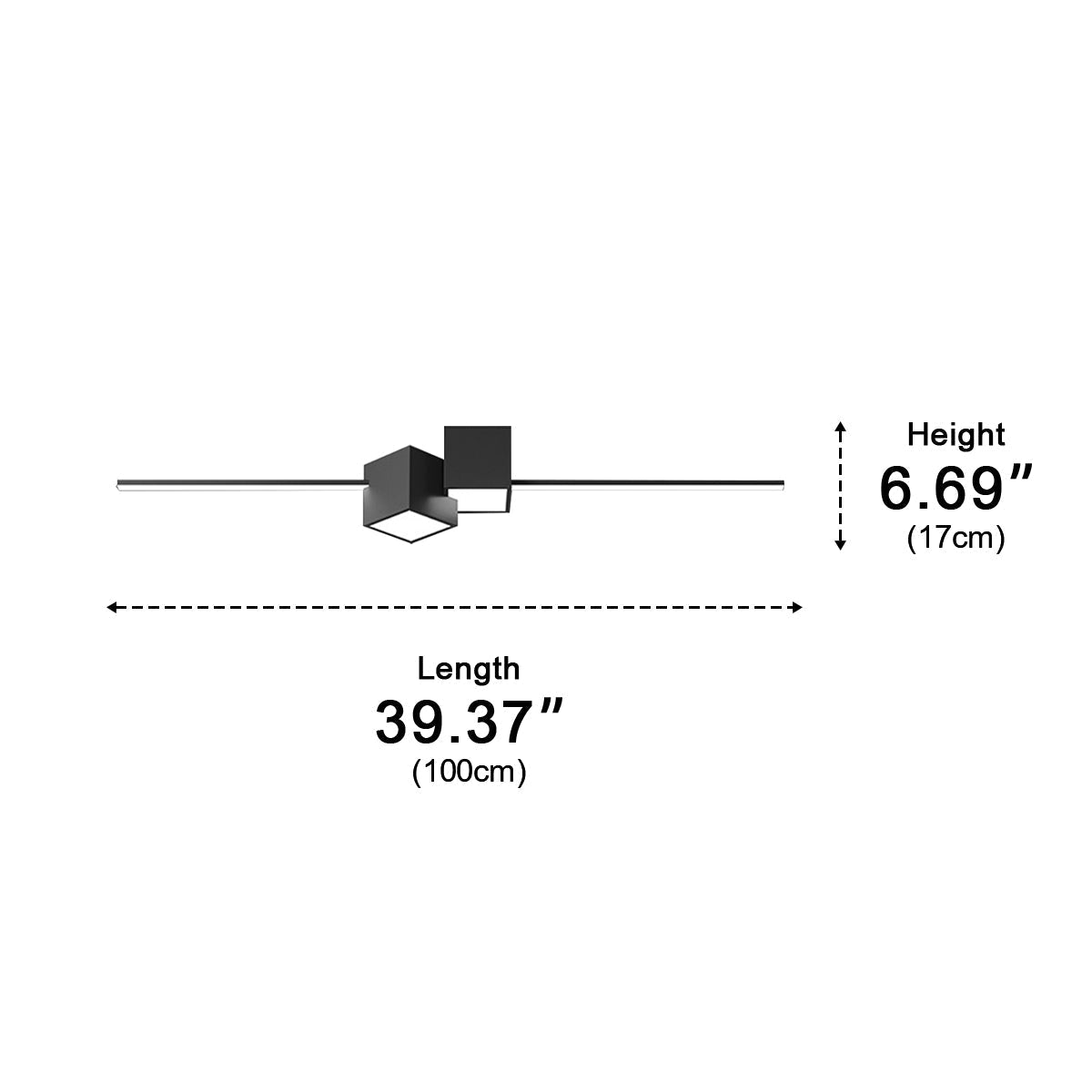 Modern Minimalist Geometric LED Long Strip Indoor Ceiling Light Flush ...