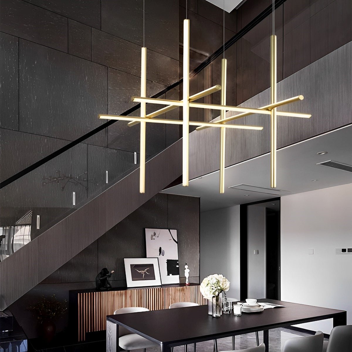 Modern Minimalist Geometric Space Lines Light Pendant Lights Creative ...