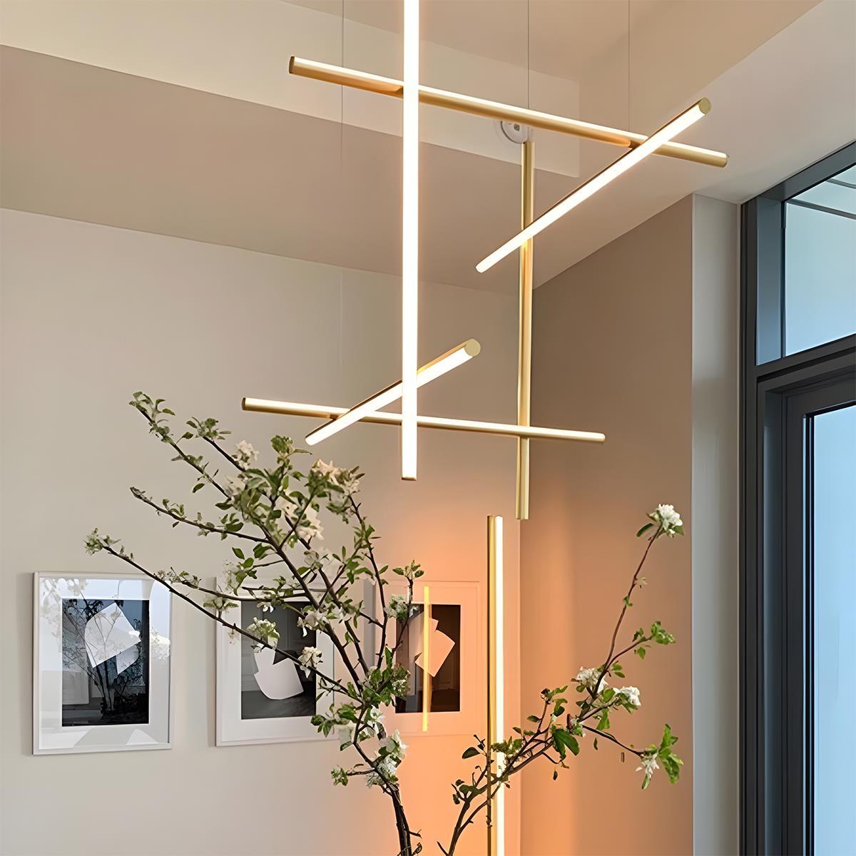 Modern Minimalist Geometric Space Lines Light Pendant Lights Creative ...