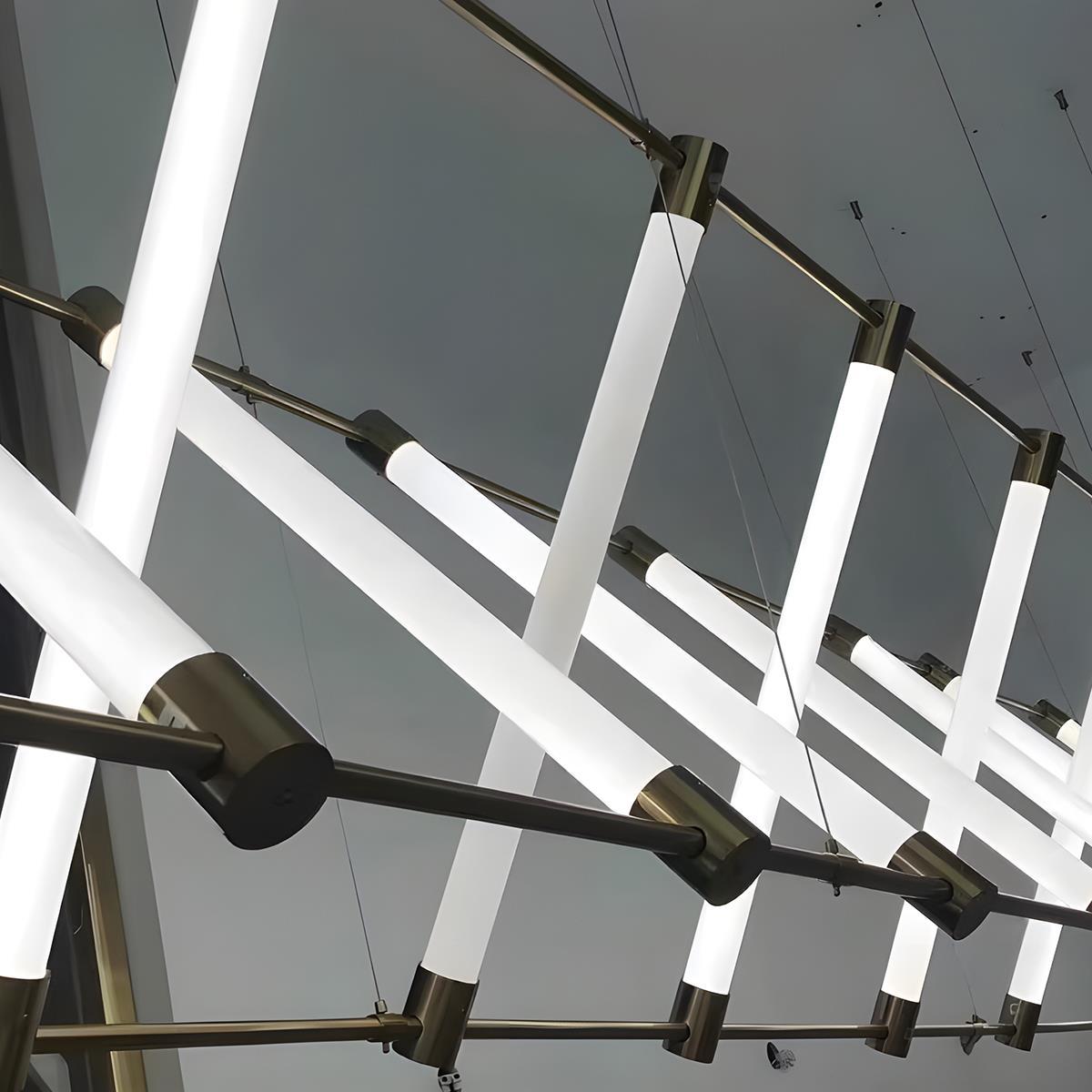 Modern Minimalist X Glass Long Strip LED Light Combination Bar Fishbone ...