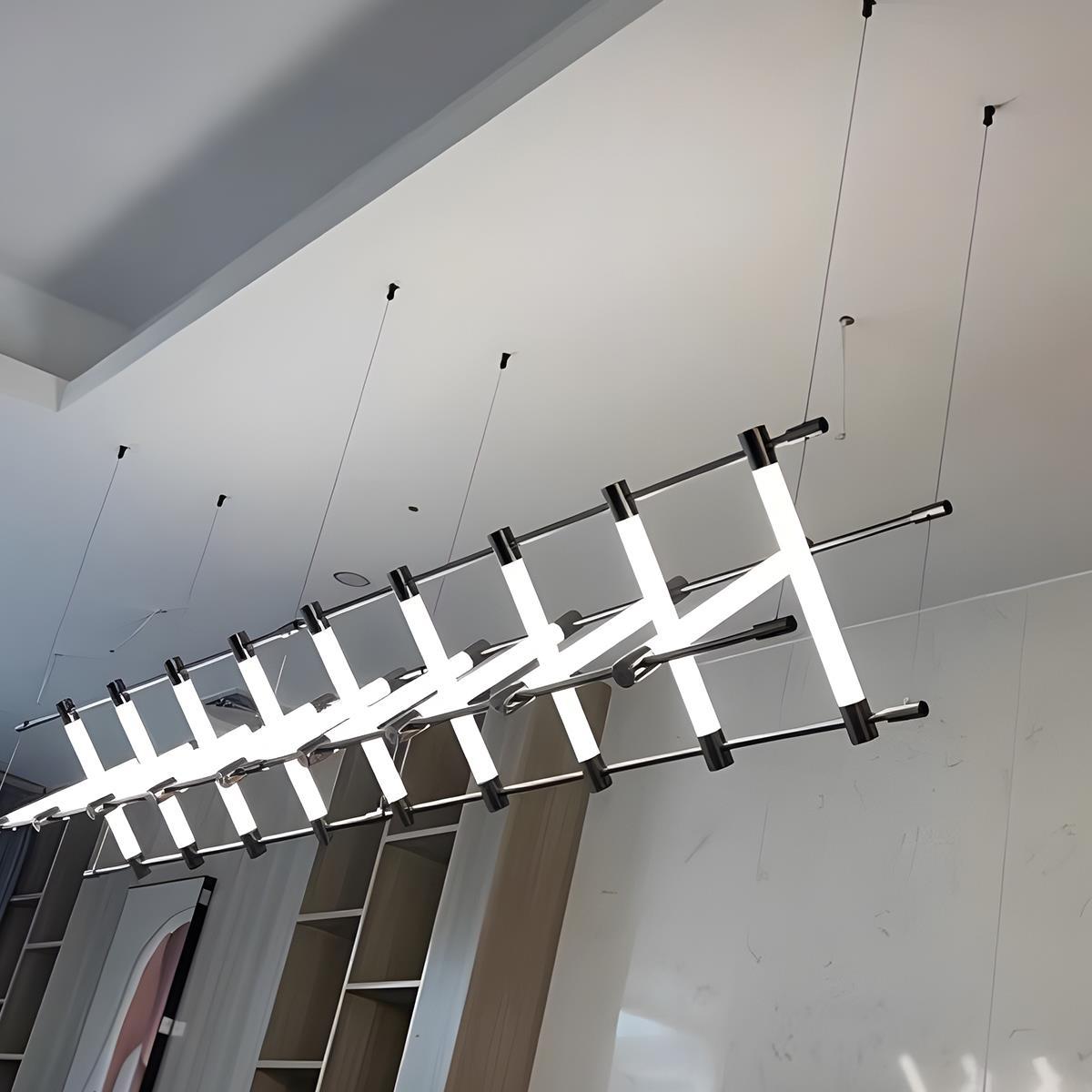 Modern Minimalist X Glass Long Strip LED Light Combination Bar Fishbone ...